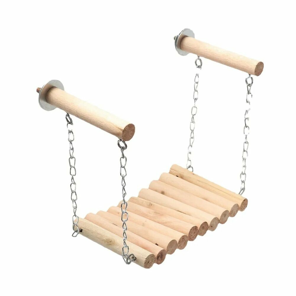 Деревянная подвесная жердочка-лестница для попугаев, игровая площадка для средних и мелких птиц, аксессуар для клетки