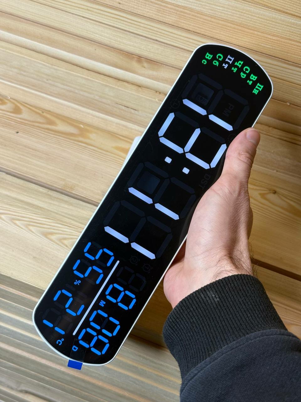 Цифровые часы с LED-дисплеем, с температурой и влажностью, календарь, для дома, для сауны