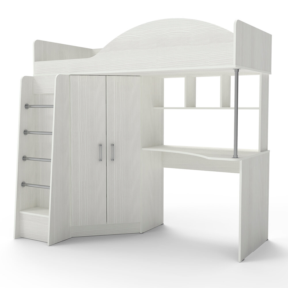 Кровать чердак Каприз 2 Белое Дерево