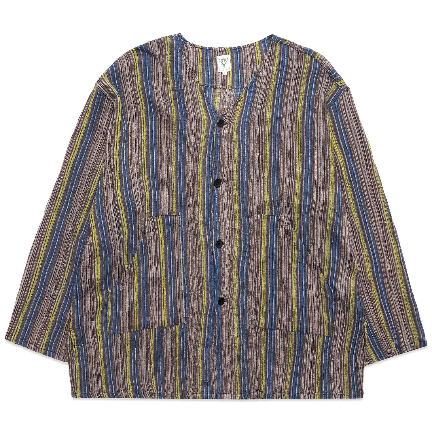 Рубашка РУБАШКА SOUTH2 WEST8 V NECK ARMY SHIRT - MULTI STRIPE