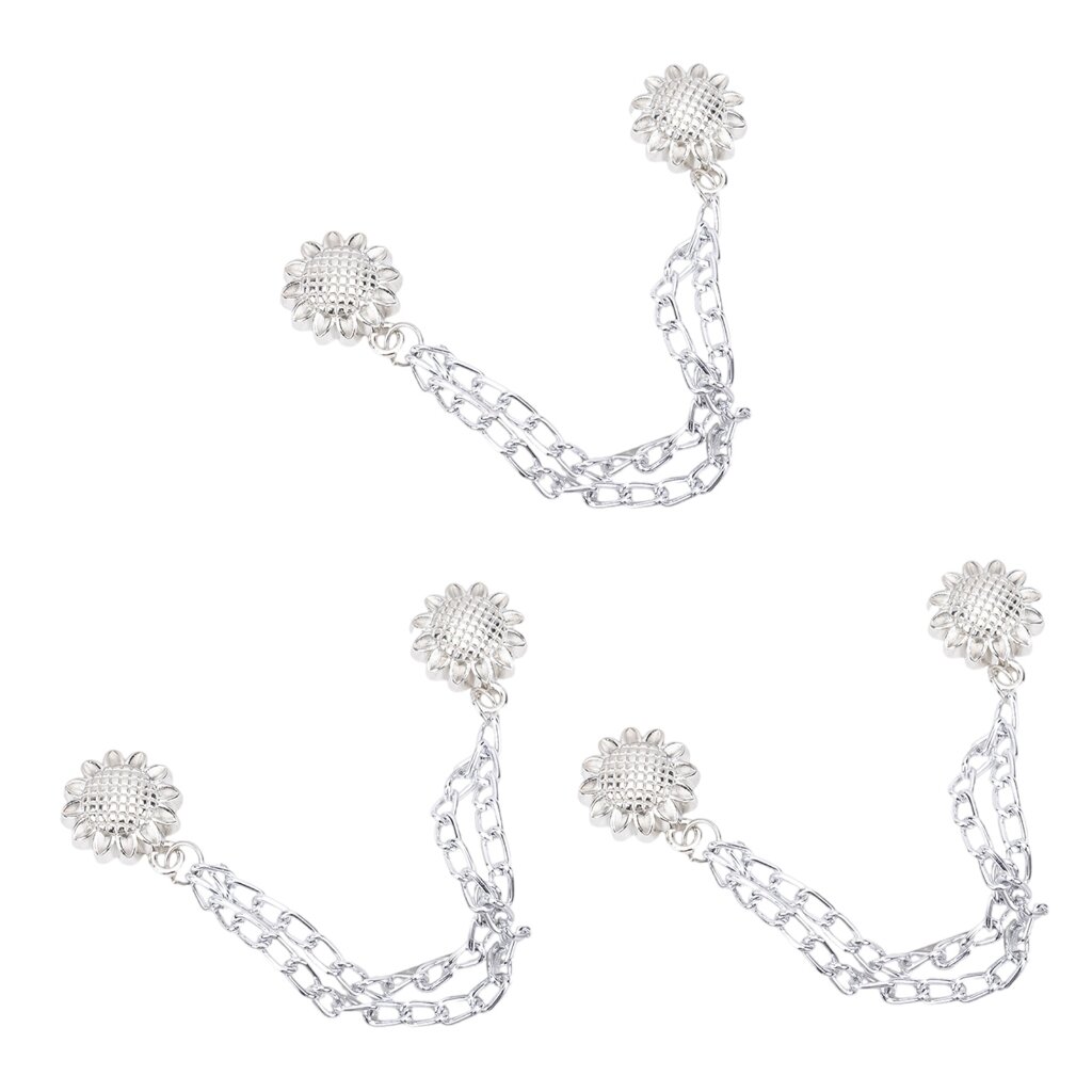 Магнитные зажимы для одежды 3 шт. с цветочными цепочками, магнитные пряжки, Регулируемые магнитные булавки, зажимы для брюк для женщин