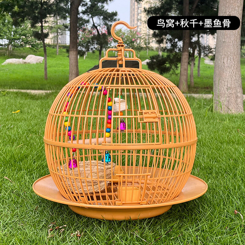Клетка для птиц круглая с основанием в форме шара, складная клетка для попугаев, тигровых попугаев и волнистых попугаев