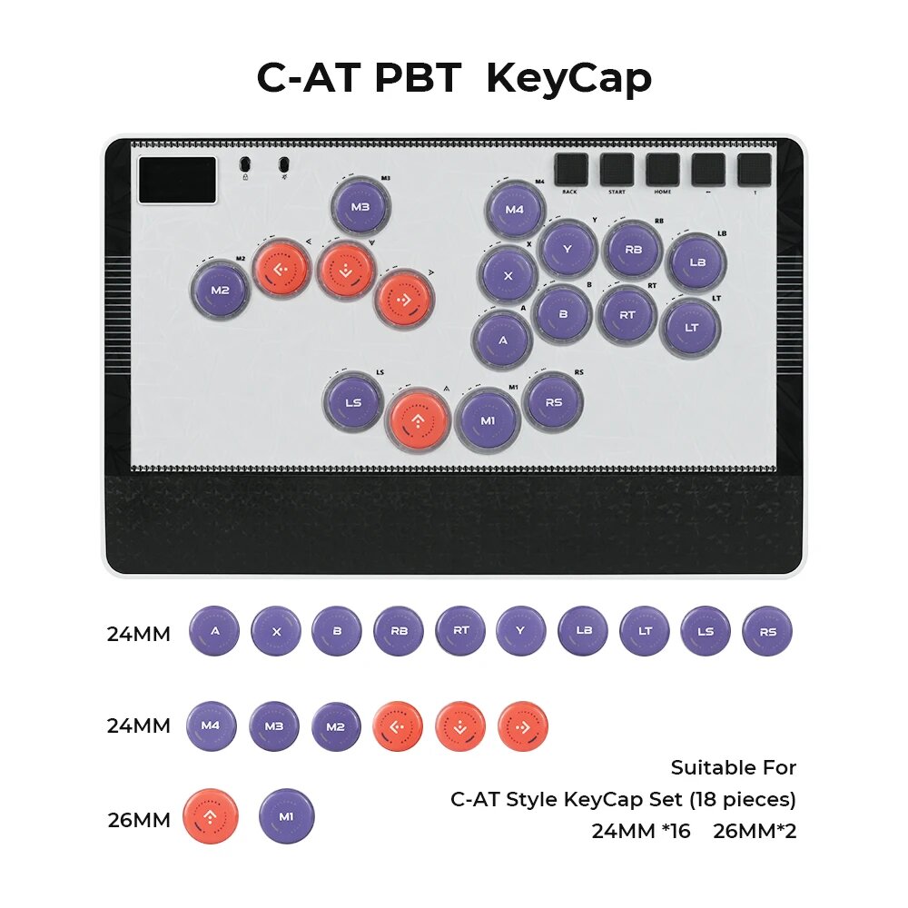 Колпачки для кнопок C-AT PBT 18 шт. Purple-Orange Series