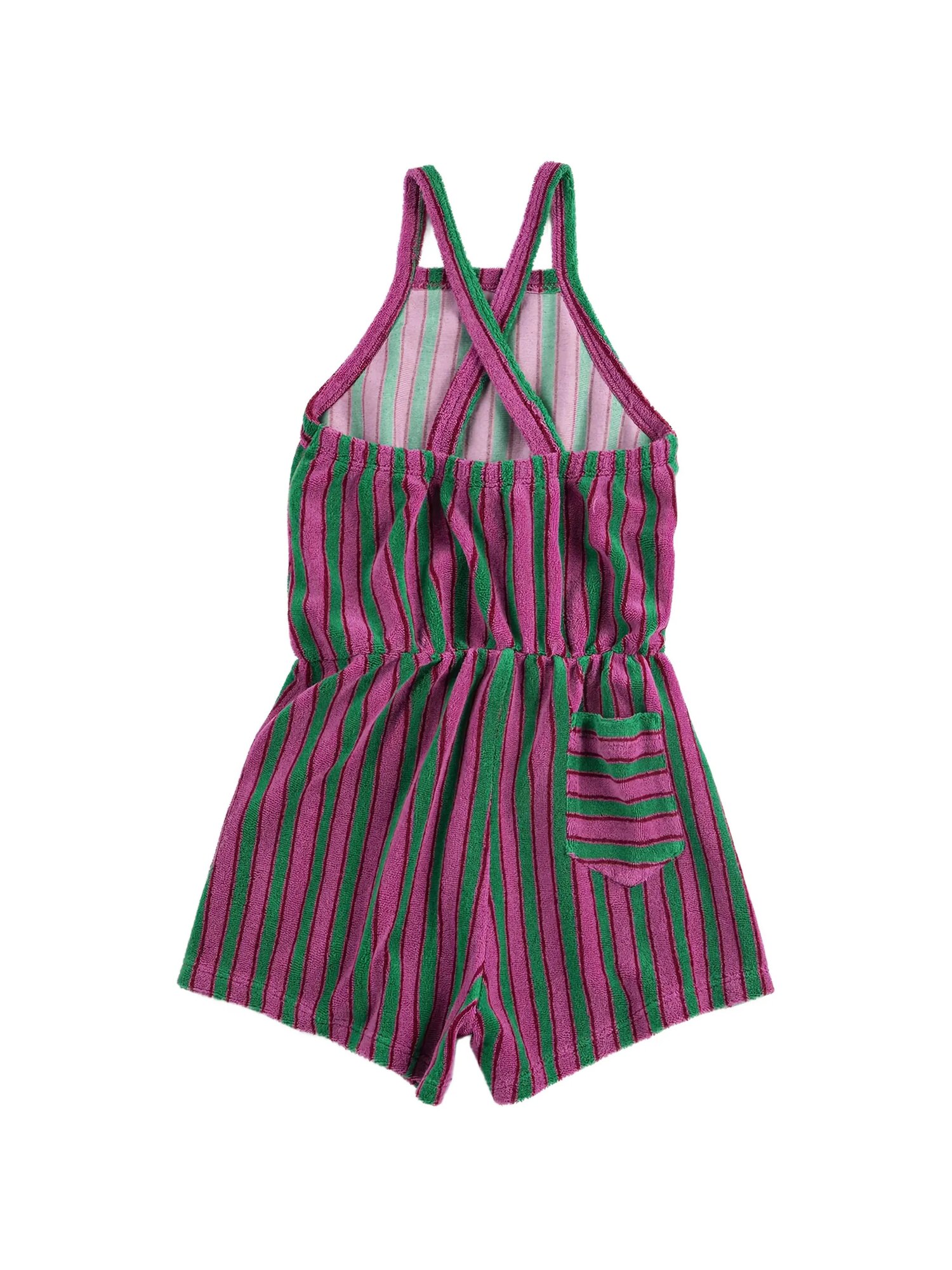 Комбинезон  BOBO CHOSES Striped terry playsuit, размер 110, розовый — фото 1