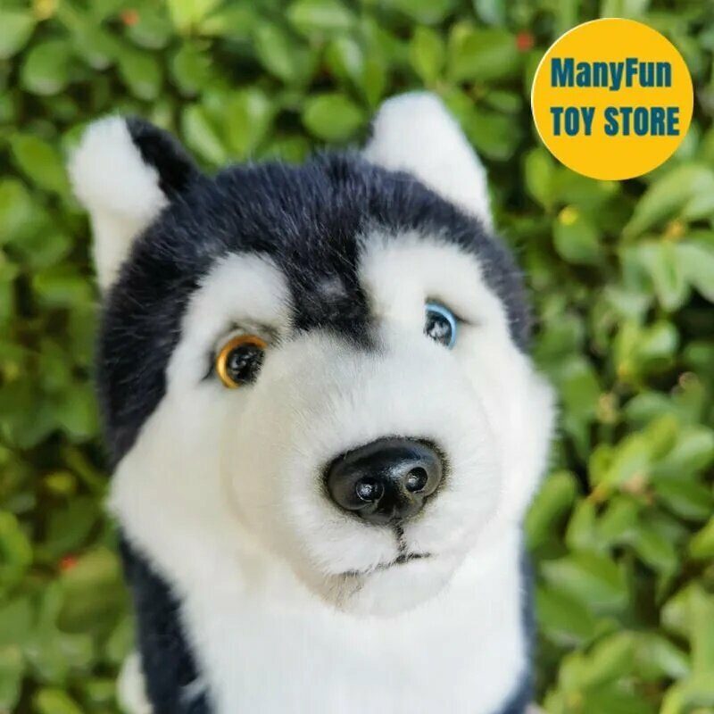 Реалистичная мягкая плюшевая игрушка Сибирский хаски, ездовая собака, Хаски с гетерохромией