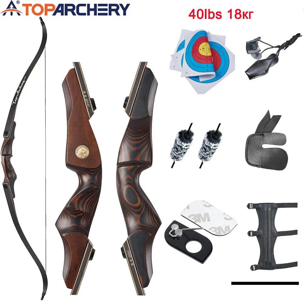 60-дюймовый деревянный рекурсивный охотничий лук для тренировок на открытом воздухе для правой руки