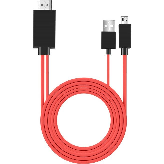 6,5 футов Micro USB - адаптер-конвертер кабель 1080P HDTV для Android-устройств Galaxy S3 (11-контактный, красный)