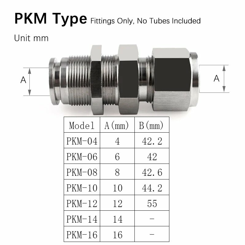 Металлические фитинги для пневматических шлангов 304 6MM, PKM