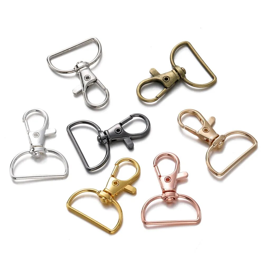 Карабин застежка для ключей, сумок, автомобильных брелоков 10 шт. 40 х 29 mm. случайный цвет