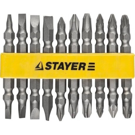 Набор двусторонних бит STAYER 10 шт, (2605-H10)