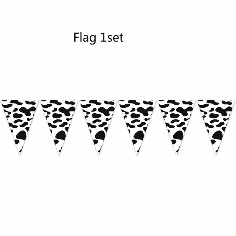 Гирлянда флажки "Коровка" Flag 1set, черные
