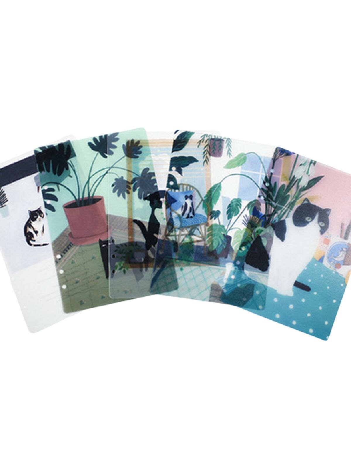 5 шт. Разделитель для папок A5 / A6 с 6 отверстиями для планировщика бюджета для папок с отрывными листами