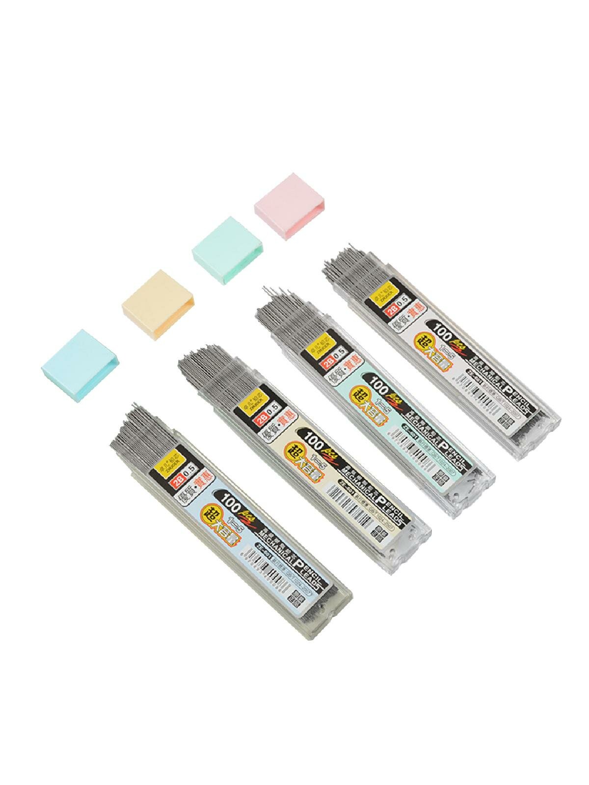 Грифели для механических карандашей, грифель для учащихся 2B 0,5 / 0,7 мм, 100 шт.