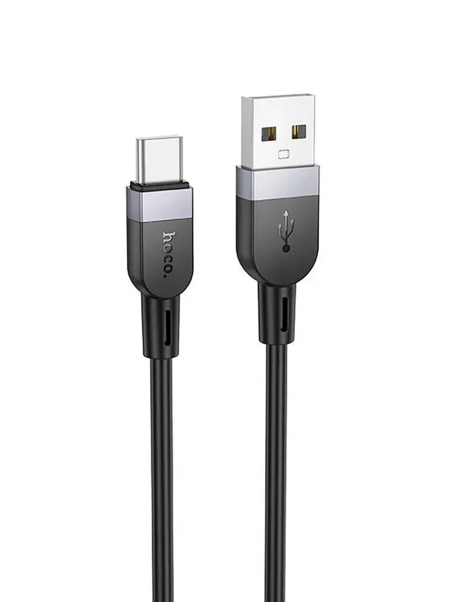 Кабель Hoco X109 USB to Type-C силиконовый, 3А, 2 метра, черный / провод для зарядки Android