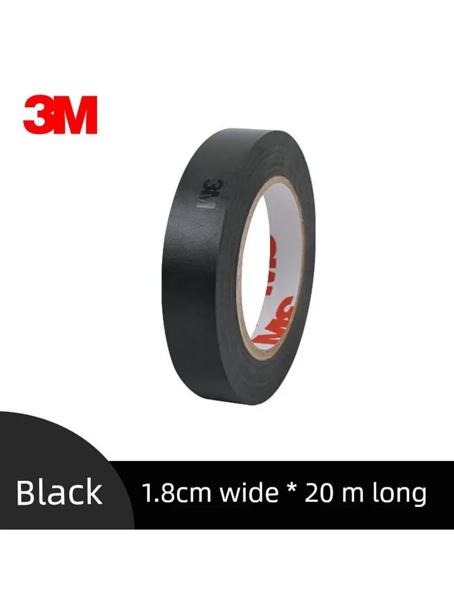 Изолента 3M 1712 черная 1.8см х 20м, самоклеящаяся