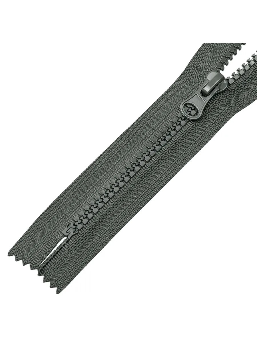 Молния трактор №5 1 замок 18 см темно-серый 50 шт F312