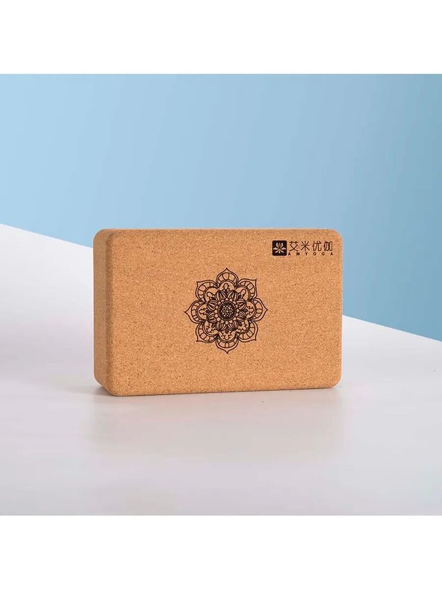 Блок для йоги из пробки (23x15x7.6 см, мандала 2)