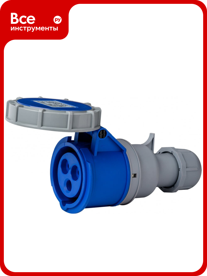 Розетка Dekraft перен. 2Р+РЕ 32А 220В IP67 РП-103 26137DEK