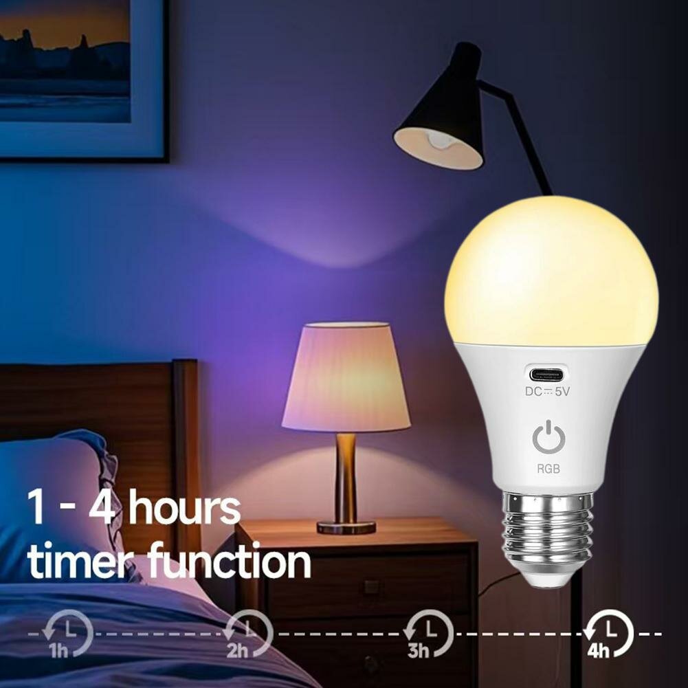 Light bulb rechargeable emergency light bulb E27 screw socket — фото 1