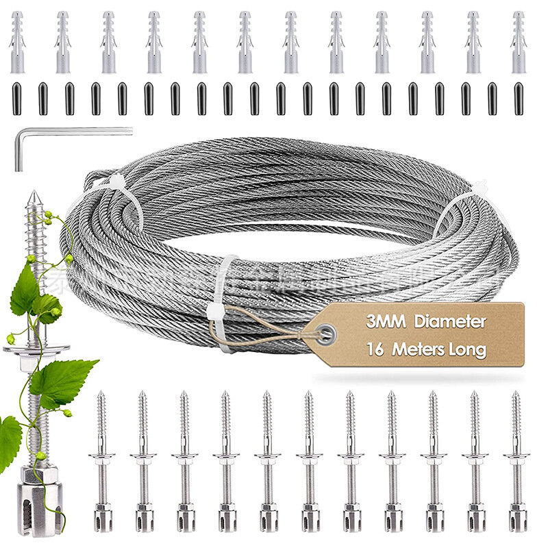 Крепление для проволочного каната из нержавеющей стали, вращающийся крестообразный зажим, фиксированный для 3 мм проволочного каната для вьющихся растений