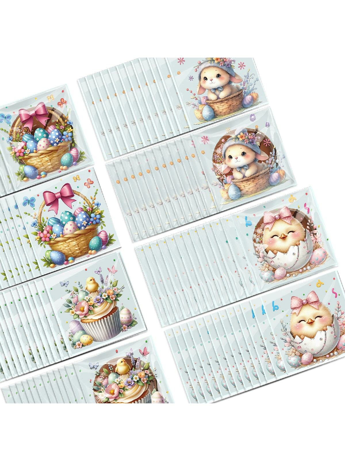 100шт Пакетов для пасхальных подарков Пластиковые пакеты для конфет на молнии для печенья и шоколада