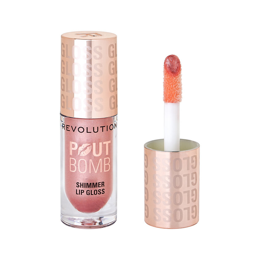 Блеск для губ REVOLUTION POUT BOMB мерцающий с эффектом объема тон Shine pink