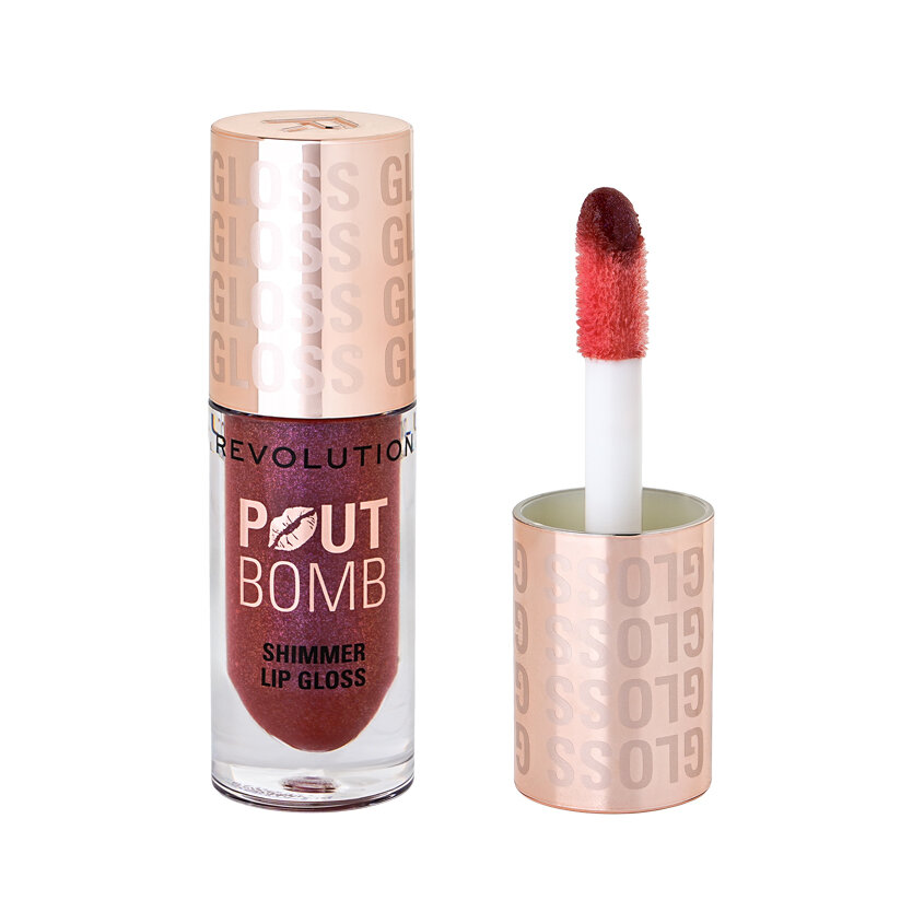 Блеск для губ REVOLUTION POUT BOMB мерцающий с эффектом объема тон Berry lustre