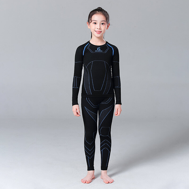 Детское лыжное нижнее белье Xueyipai, функциональное нижнее белье, быстро сохнущее, для мальчиков и девочек, облегающее, теплое, влагоотводящее, дышащее
