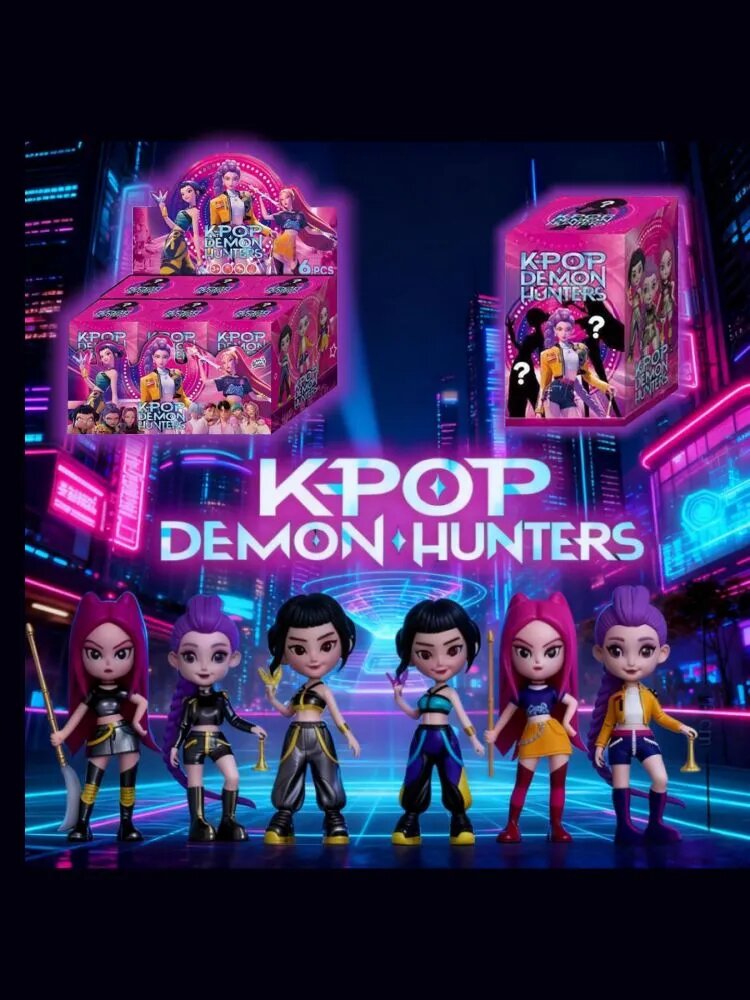 Куклы K-POP Demon Hunters, коллекционные фигурки-сюрпризы, 6 штук, пластик, 10 см, для детей