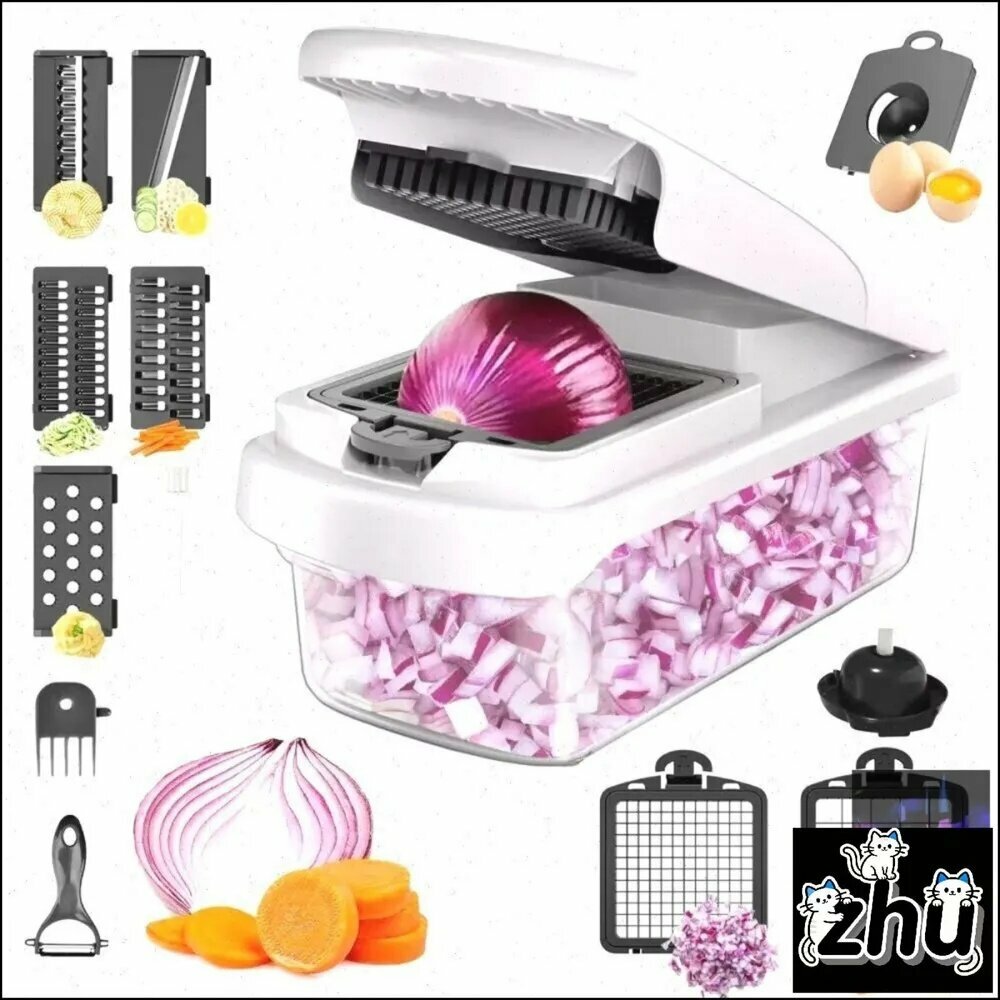 Многофункциональная ручная овощерезка Walmer Home Chef Proyu с насадками и эксклюзивным контейнером для запекания