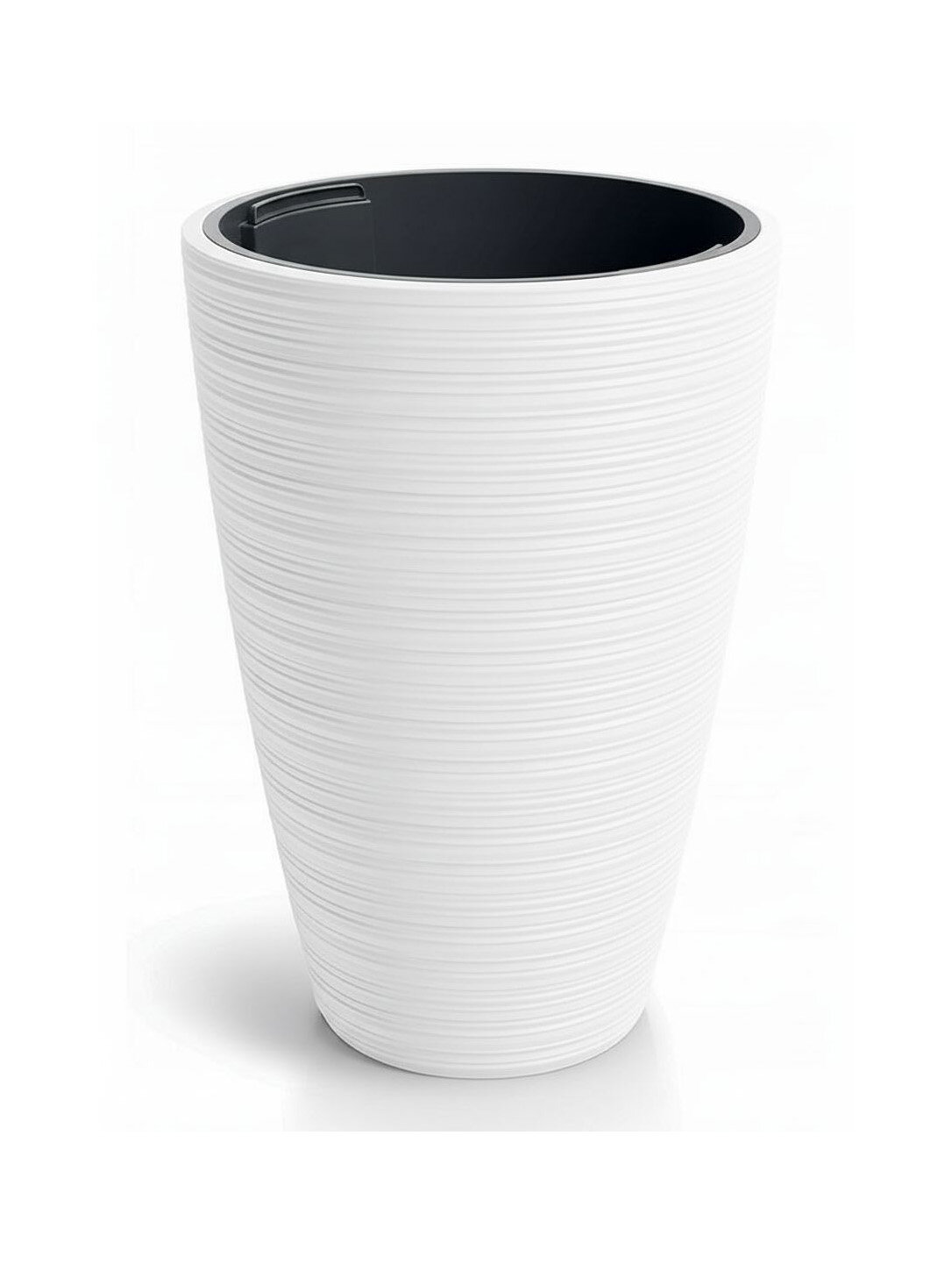 Кашпо для цветов круглое со вставкой Prosperplast VENA, диаметр 29,9 см, высота 45 см, 20 л, белый