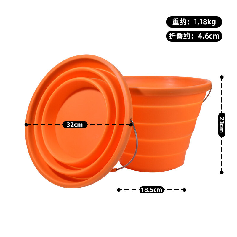 Складное большое силиконовое ведро для мойки автомобилей на улице, портативное рыболовное ручное ведро для воды, домашнее квадратное силиконовое ведро для воды