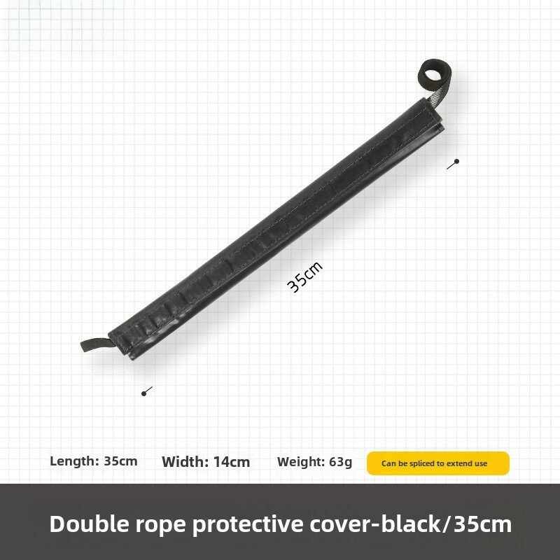 Xinda Двойная защита для веревки для альпинизма и скалолазания на открытом воздухе, для работ на высоте, износостойкая защита из ПВХ для веревки (Черный -35см)