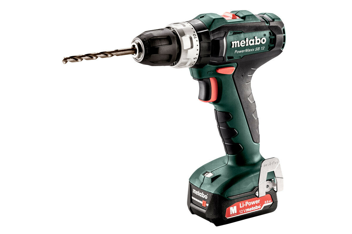 Аккумуляторная дрель-шуруповерт Metabo POWERMAXX SB 12 2.0Ач х2 кейс (601076500)