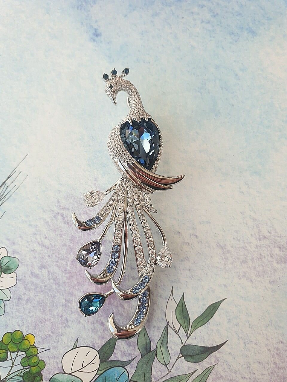 Брошь, фианит, кристалл
