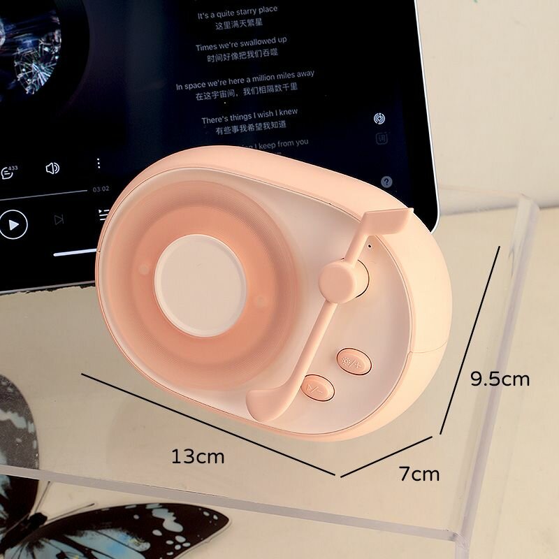 Беспроводная колонка Gumei с воспроизведением музыки, подставка для бара, вращающаяся ретро-колонка в виде проигрывателя