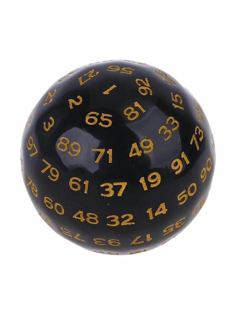 Игральная кость - 100 граней - желтая