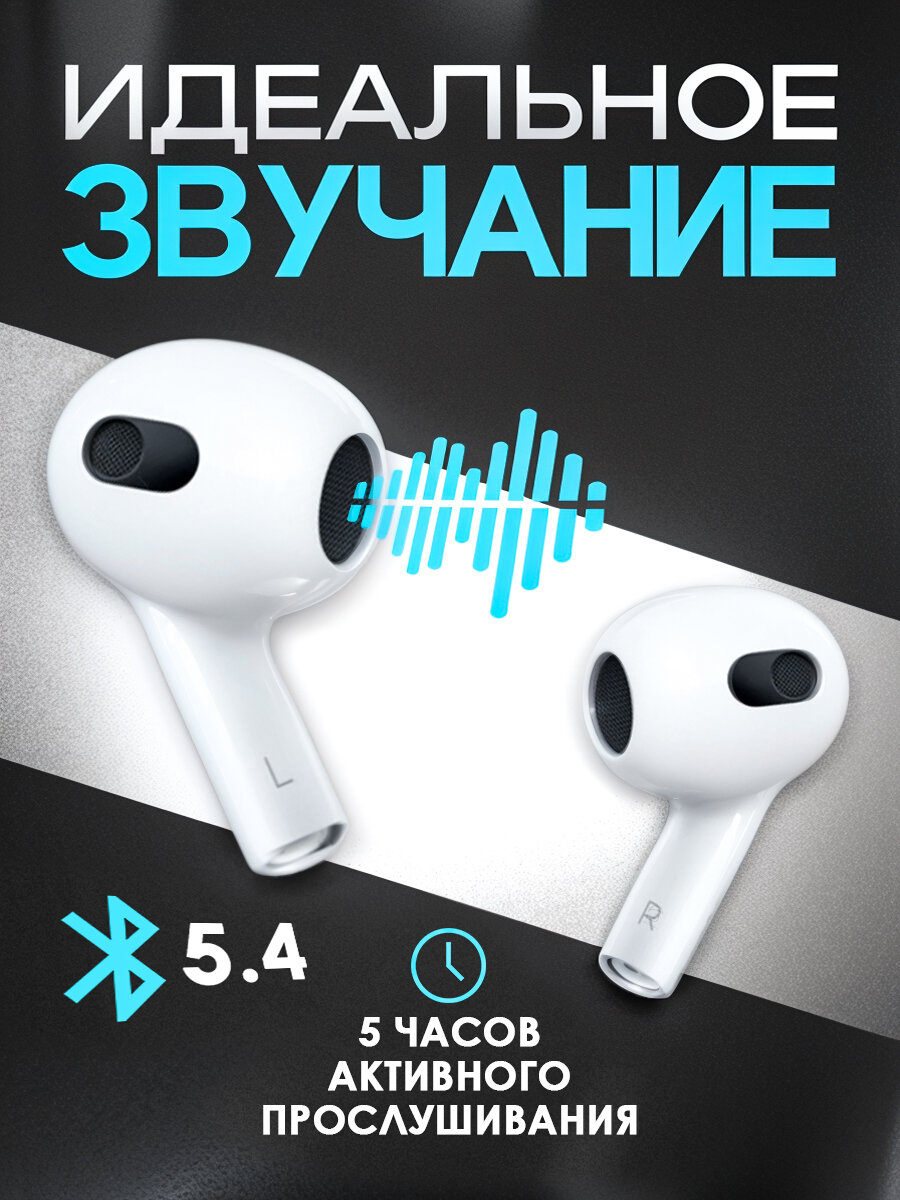 Беспроводные наушники SoundSphere A9, с экраном, внутриканальные, белые