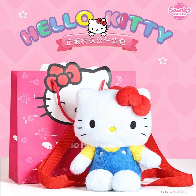Официальный лицензионный рюкзак Hello Kitty с сумкой-тотом для девочек, походный с защитой от подделок, 20x30см