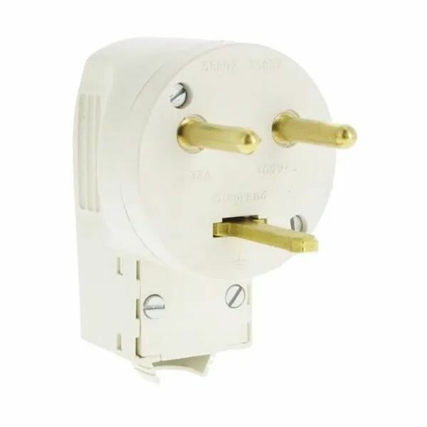 Вилка силовая 2К+З 32А, Белый. Legrand арт 055802