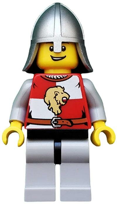Минифигурка Lego cas501 Kingdoms - Lion Knight Quarters, Helmet with Neck Protector, Open Grin