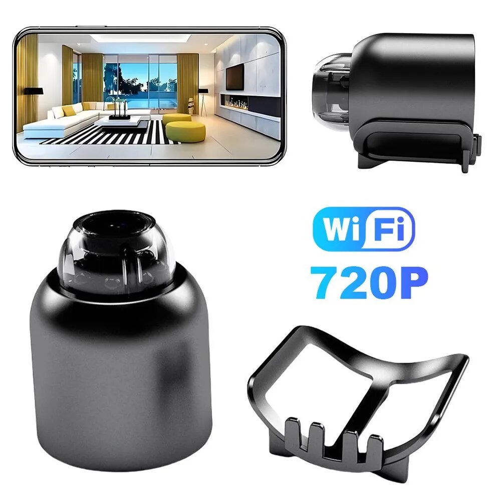 Камера видеонаблюдения беспроводная, 720P, Wi-Fi, ночное видение