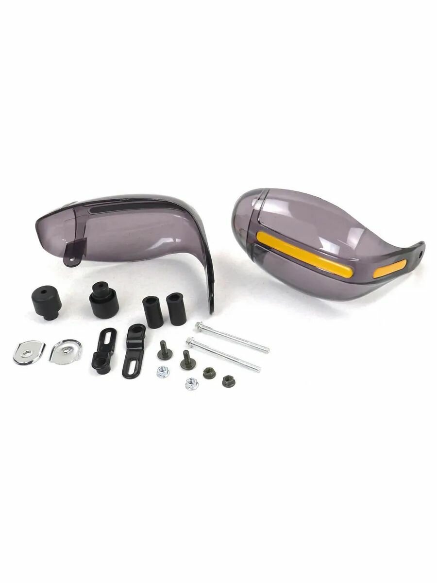 Защита рук Alpha с крепежами (тонированный пластик, со светоотражающими полосами) пара