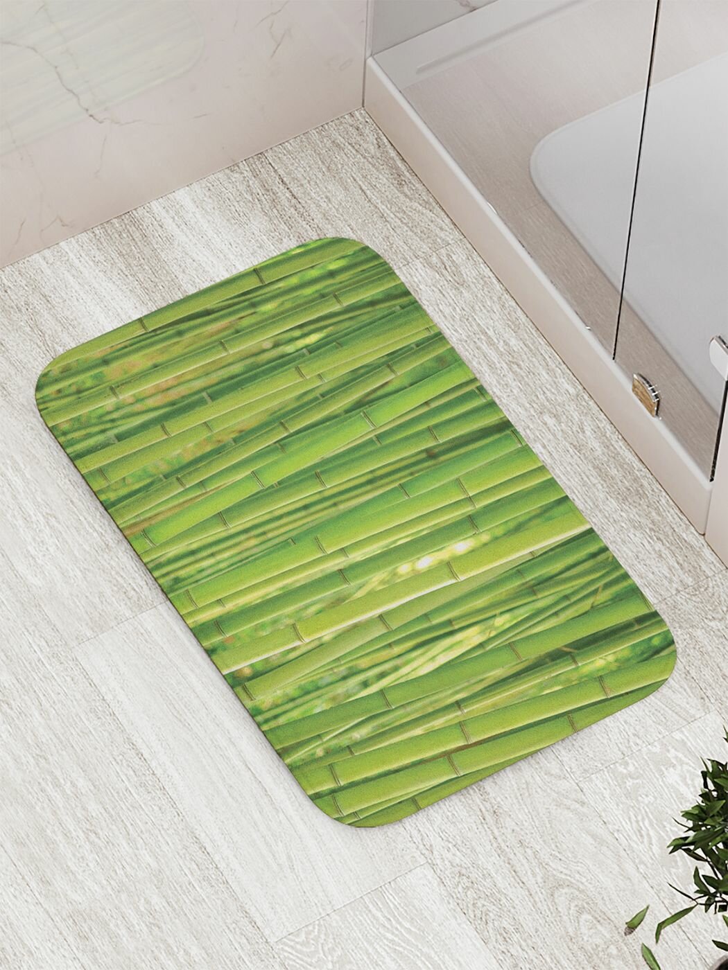 Коврик для ванной комнаты, туалета "Бамбуковый секрет" противоскользящий, 52х77 см, JoyArty