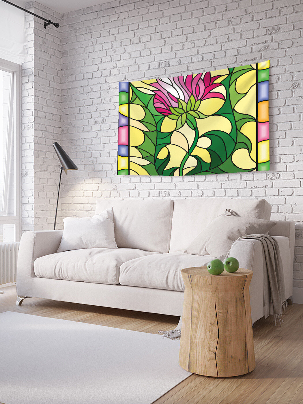 Горизонтальное фотопанно на стену JoyArty "Мозаика чертополоха", из ткани, 100х150 см