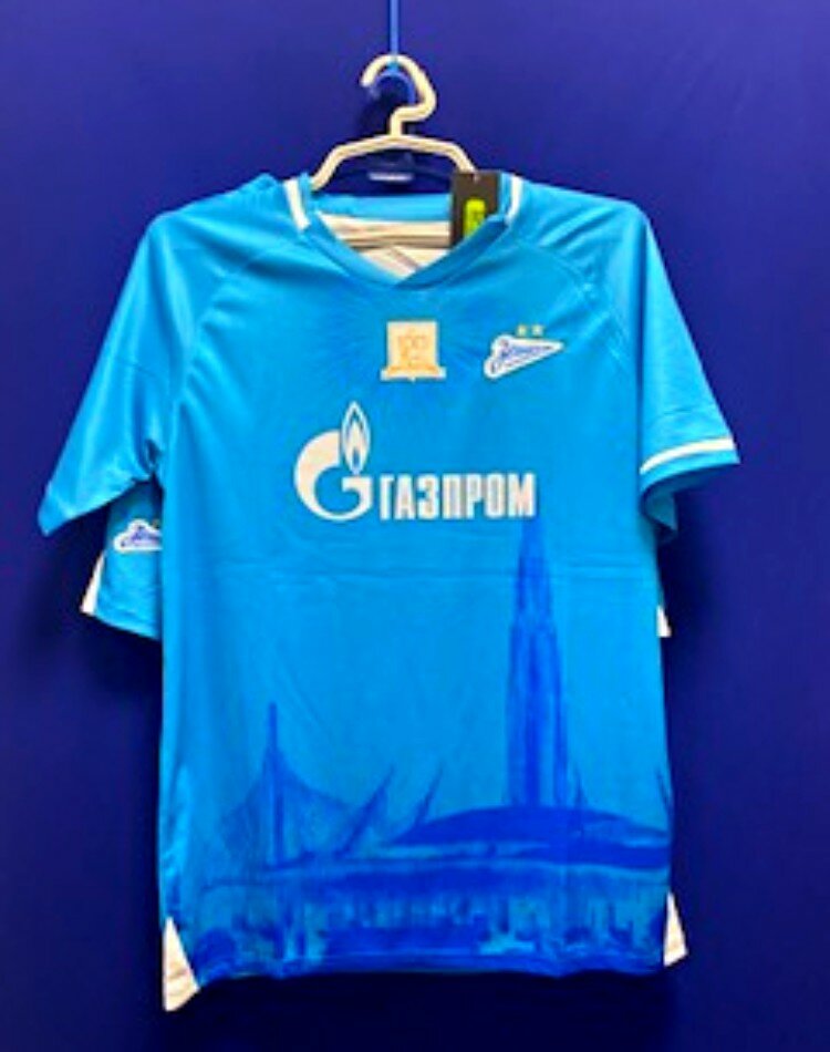 Зенит размер 2XL ( русский 54 ) форма комплект ( майка + шорты ) фк футбольного клуба ZENIT ( санкт-петербург ) голубая