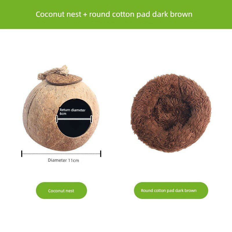 Кокосовое гнездо Weibicao: утепленный хлопковый наполнитель для зимы – коллекция для попугаев, неразлучников и