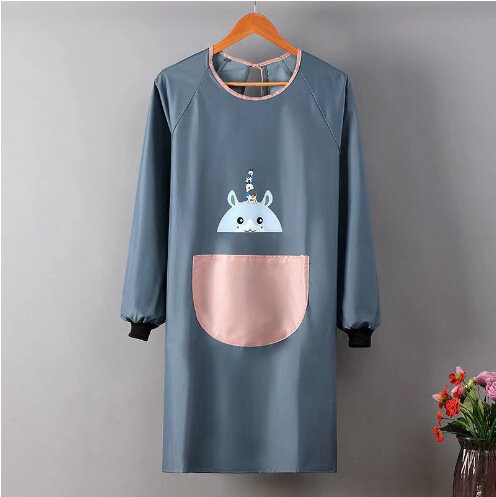 Кухонный фартук, легко очищаемый вручную, масло- и водонепроницаемый, с рукавами, обеспечивающий полную защиту тела, фартук с обратной застежкой, увеличенного размера и толщины, комбинезон с длинными рукавами.