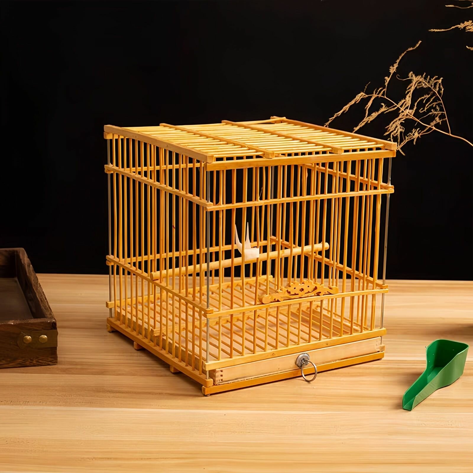 Клетка для птиц из бамбука, квадратная, с вышитым глазом, прямоугольная, коллекция клеток для птиц, клетка для золотого канарейки, ручная