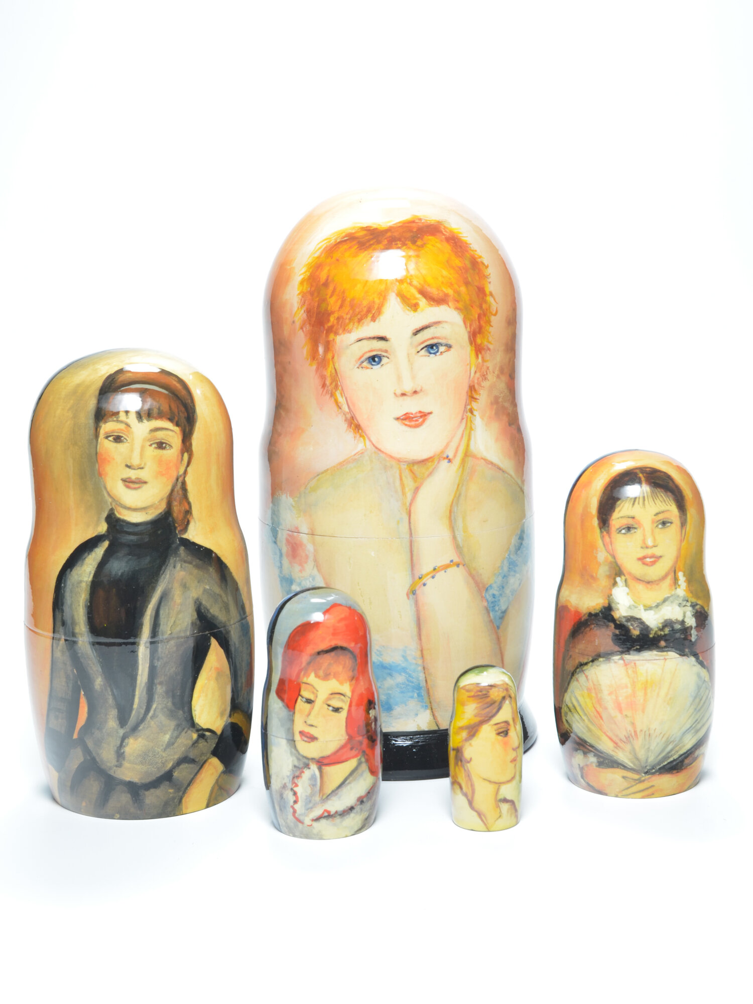Огюст Ренуар «Портрет актрисы Жанны Самари». Матрешка (5) с авторской росписью.